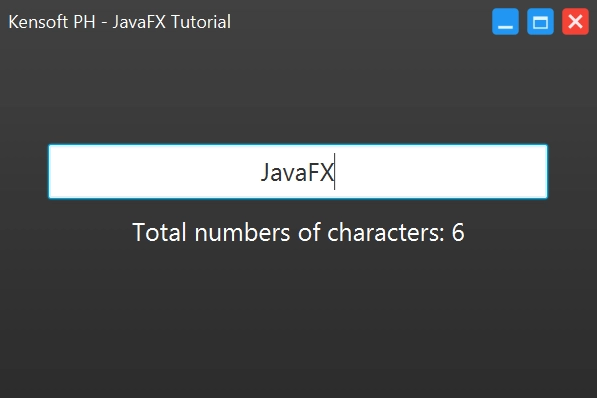 Count number of characters in JavaFX | 100% best for beginners