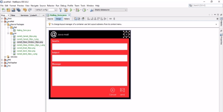 100% best Java swing mailing Graphical User Interface (GUI)